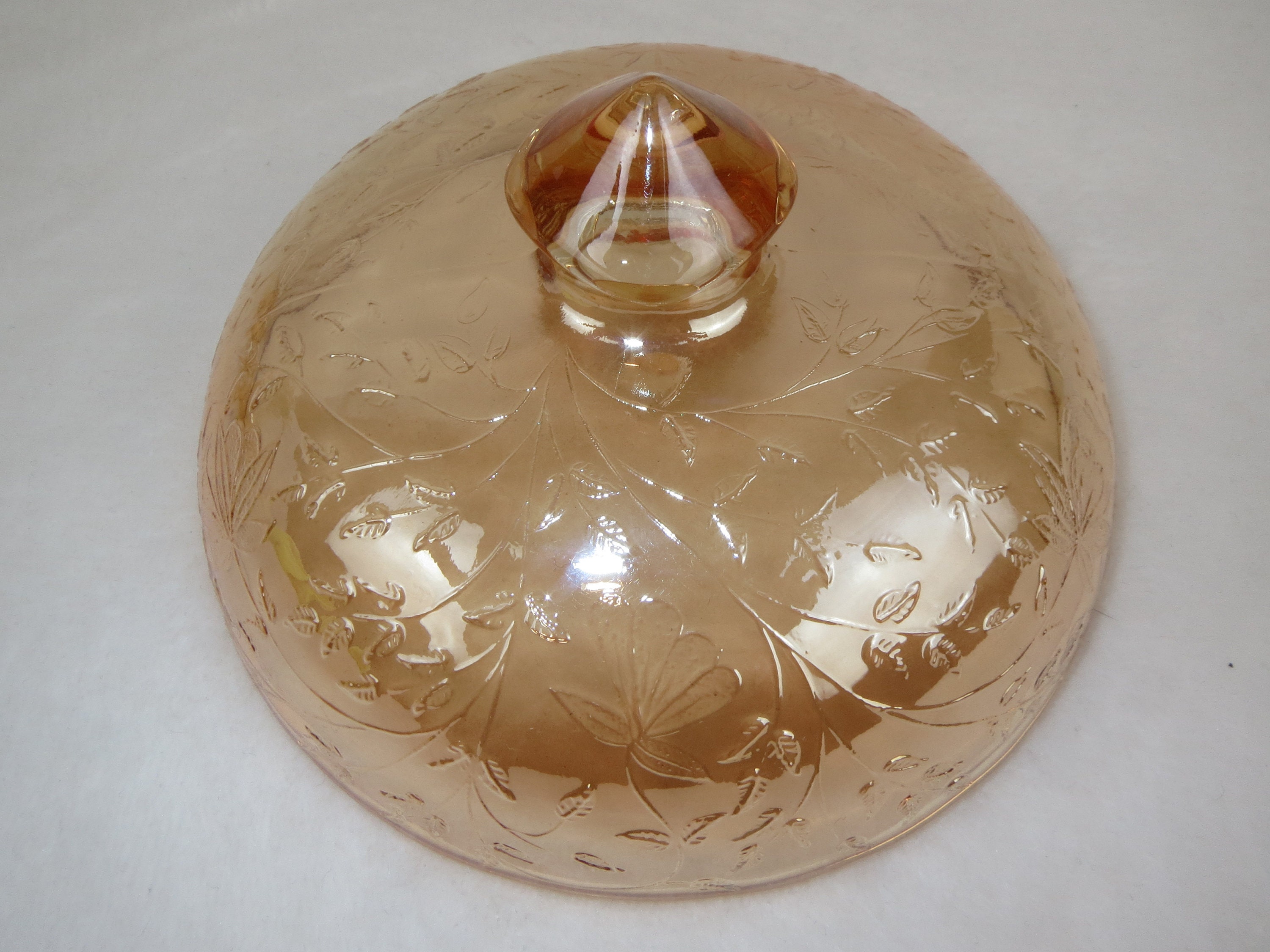 Deep Orange Iridescent Carnival Glass 6 1/4 Square Bottom Butter Plate ...