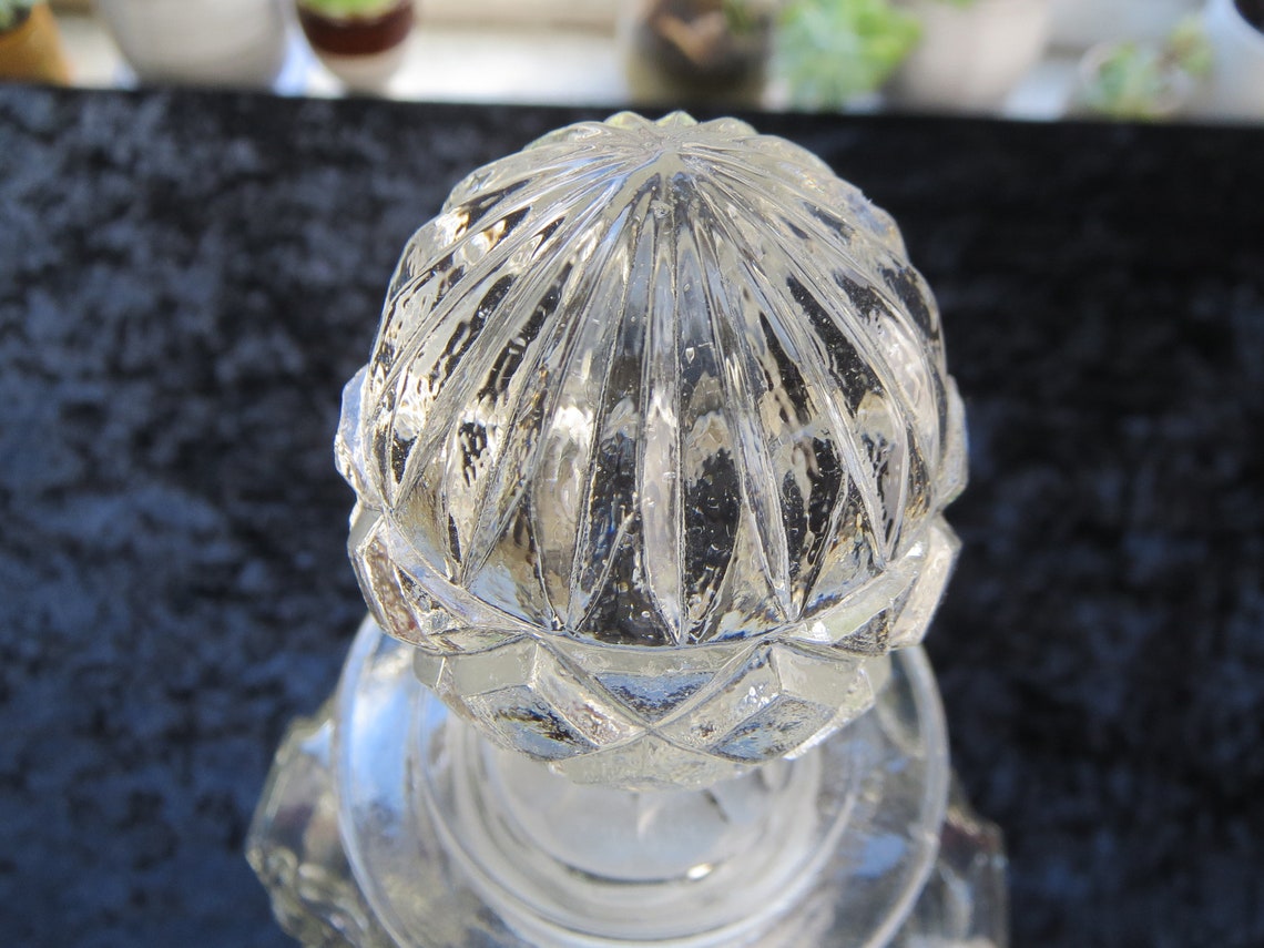 Patterned Glass Decanter With Pineapple Shaped Stopper - Etsy