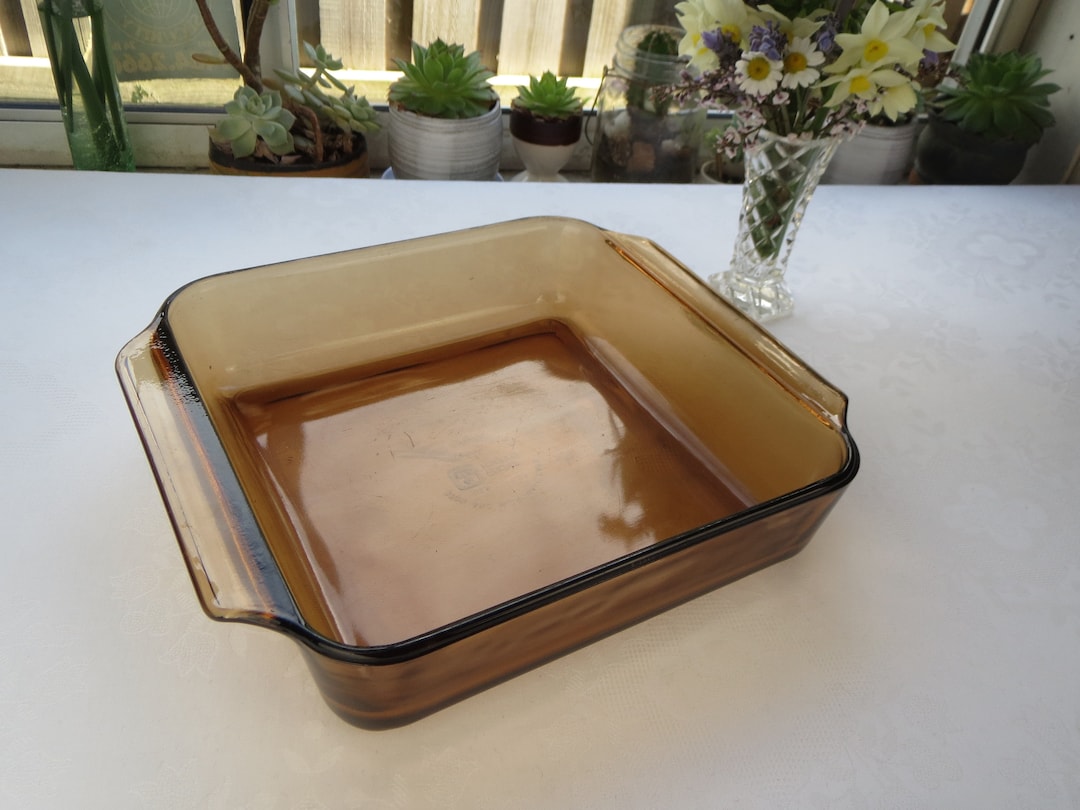 Square 8 X 8 X 2 Amber Anchor Hocking Pyrex Baking Dish 435 - Etsy