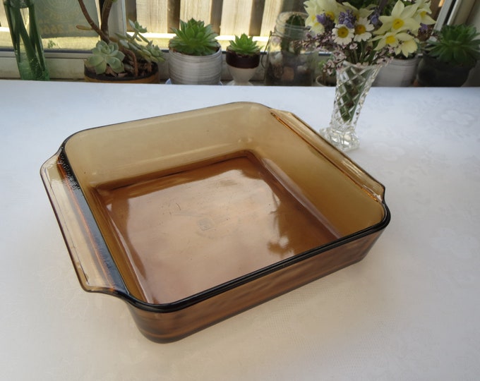 Square 8" X 8" X 2" Amber Anchor Hocking Pyrex Baking Dish #435 - Etsy