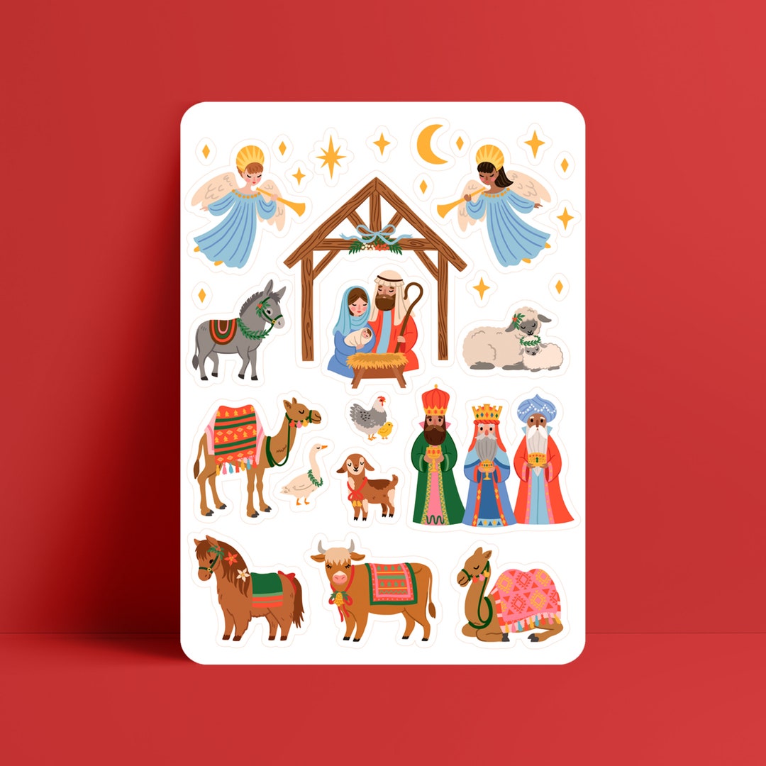 Sticker Sheet Christmas Nativity Sticker Christmas - Etsy