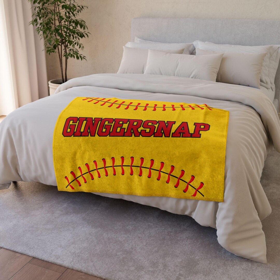 Personalized Softball Blanket, Custom Softball Throw Gift, Birthday ...