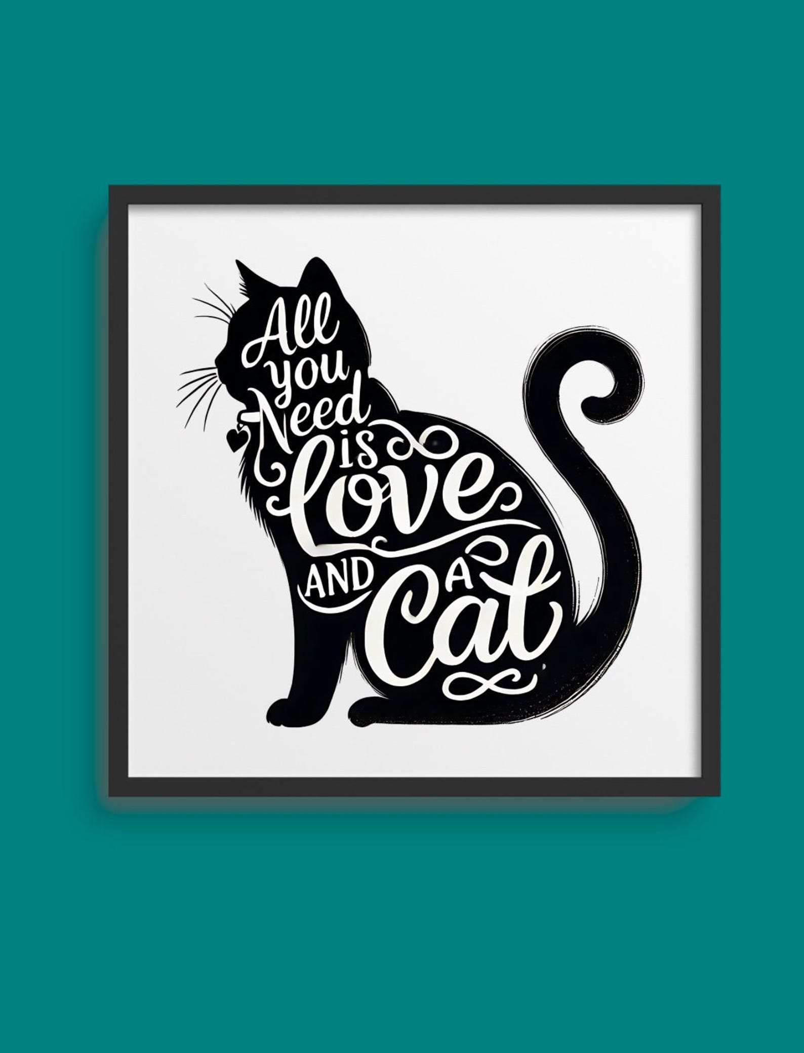 Cat Lover Poster, Matte Vertical Cat Decor Wall Art, Ready to Frame, 3 ...