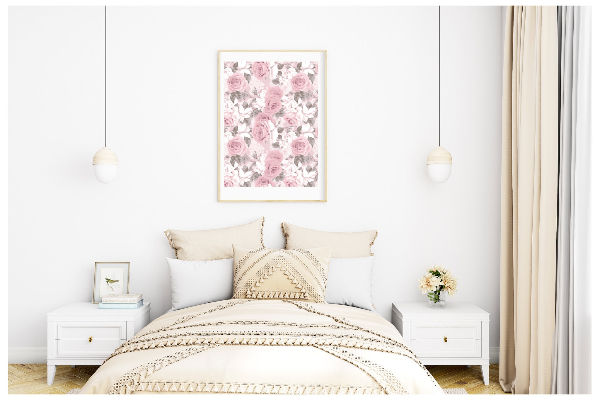 Coquette Room Decor, Pink Roses Wall Art, Vintage Roses Art, Shabby ...