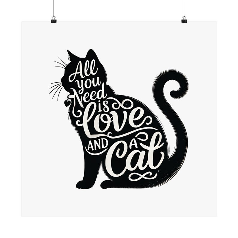 Cat Lover Poster, Matte Vertical Cat Decor Wall Art, Ready to Frame, 3 ...