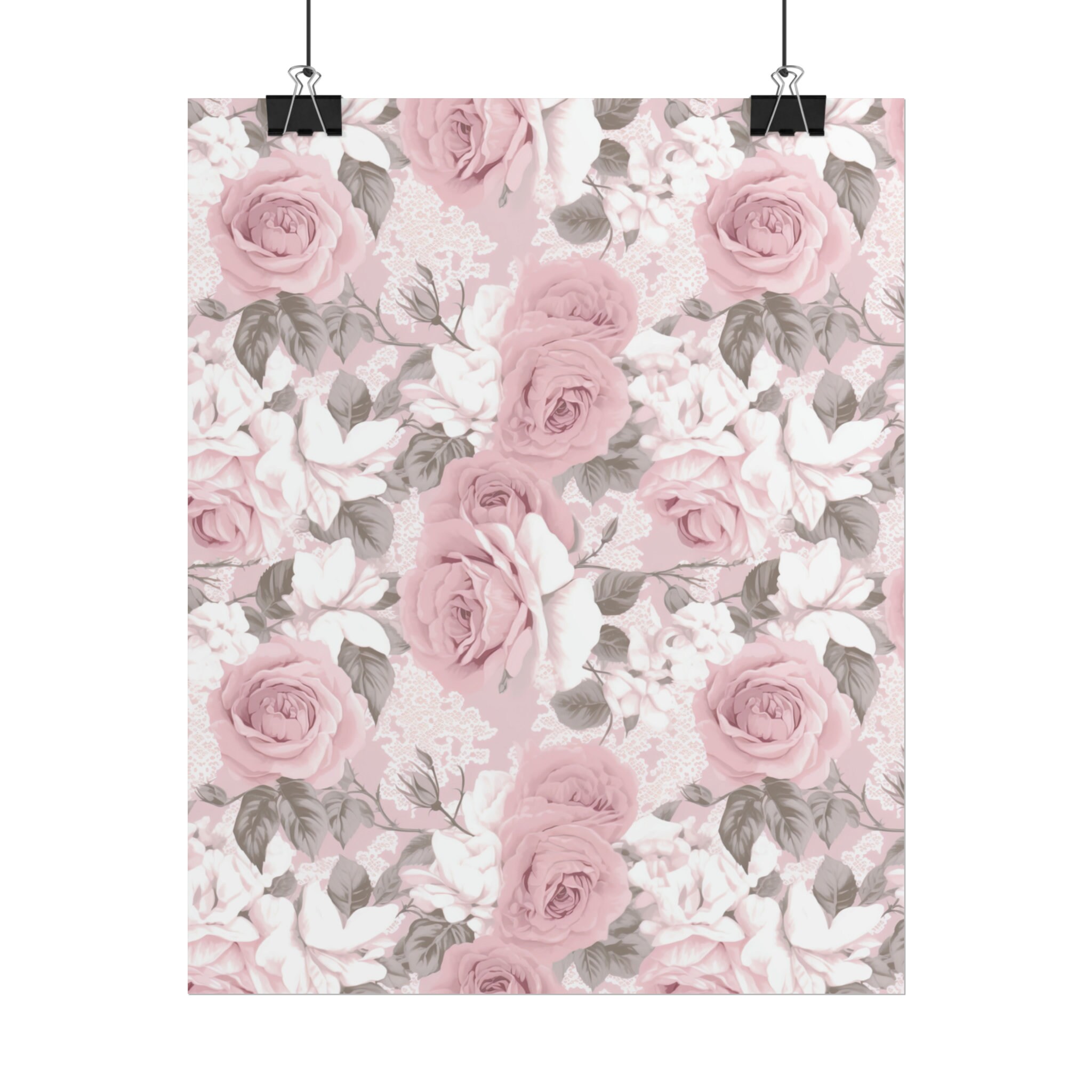 Coquette Room Decor, Pink Roses Wall Art, Vintage Roses Art, Shabby ...