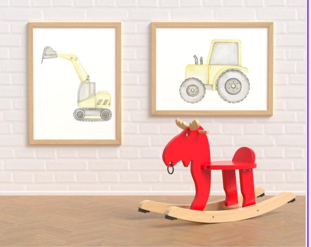Construction Equipment Posters, Kids Room Decor, Nursery Construction ...