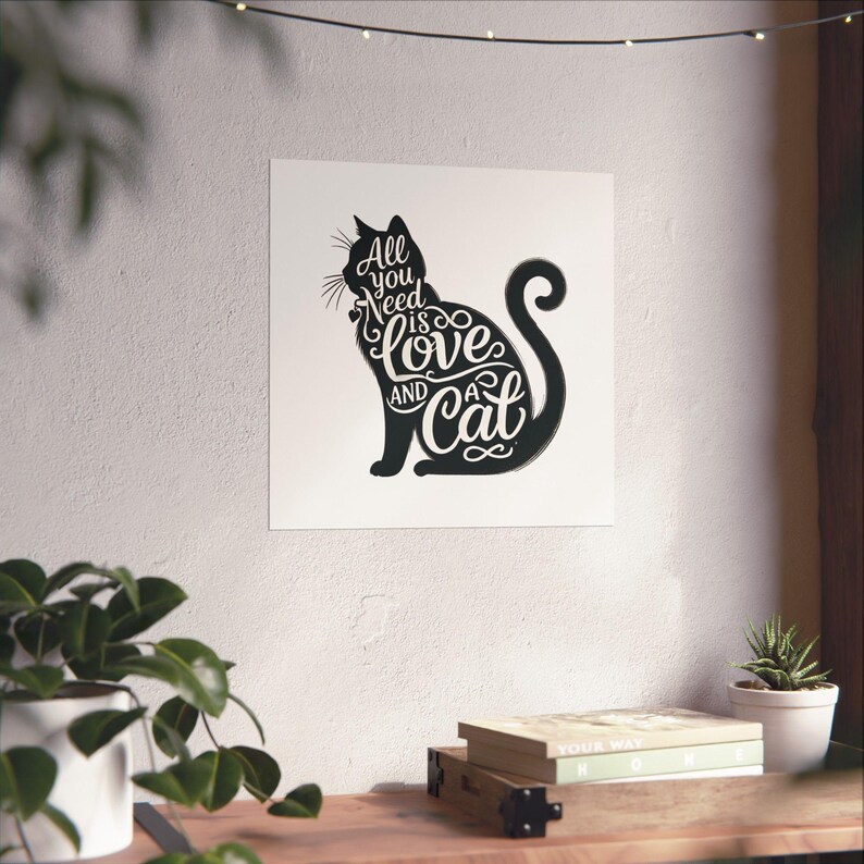 Cat Lover Poster, Matte Vertical Cat Decor Wall Art, Ready to Frame, 3 ...