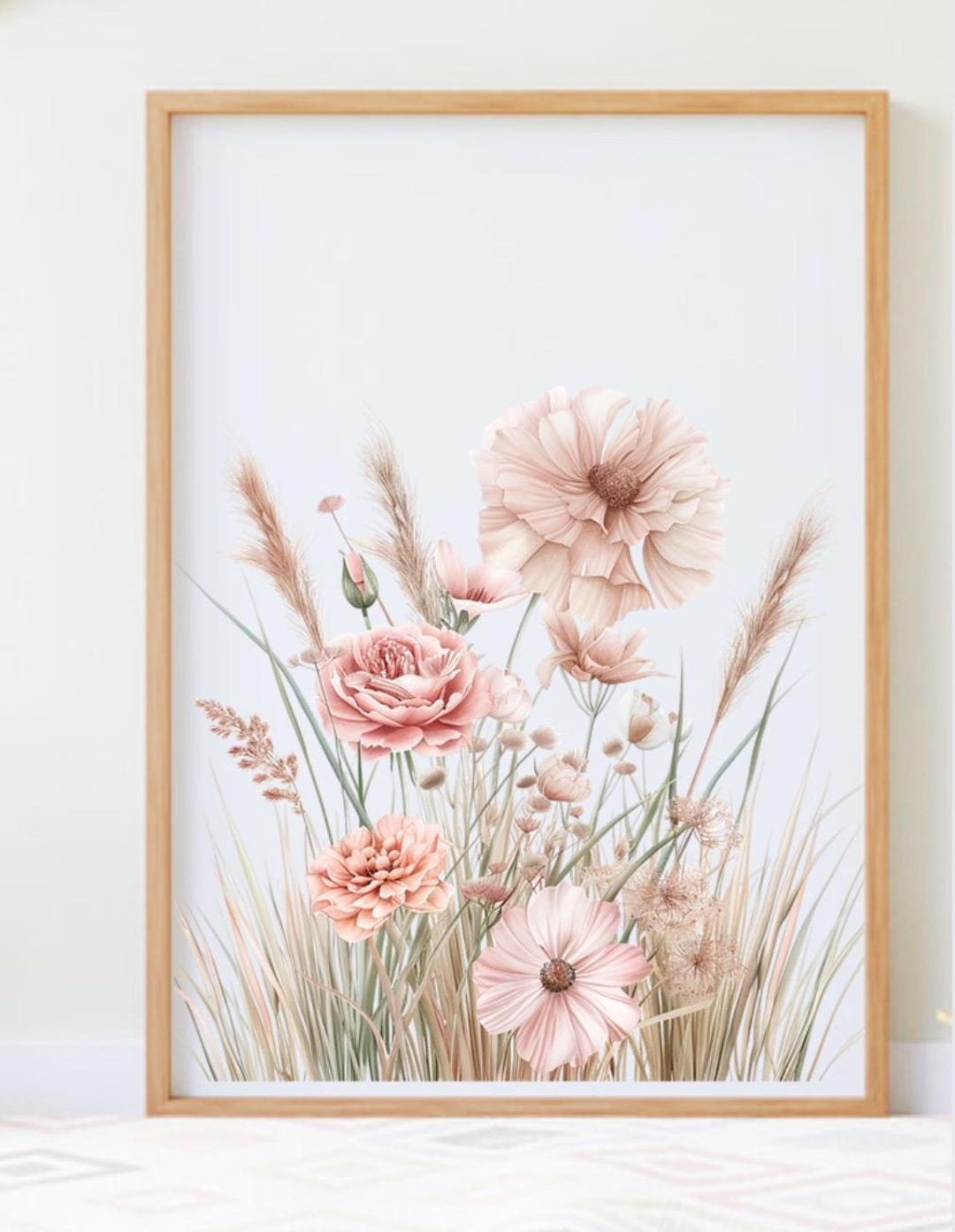 Vertical Wildflower Poster, Girls Room Decor, Nursery Wall Art, Matte ...