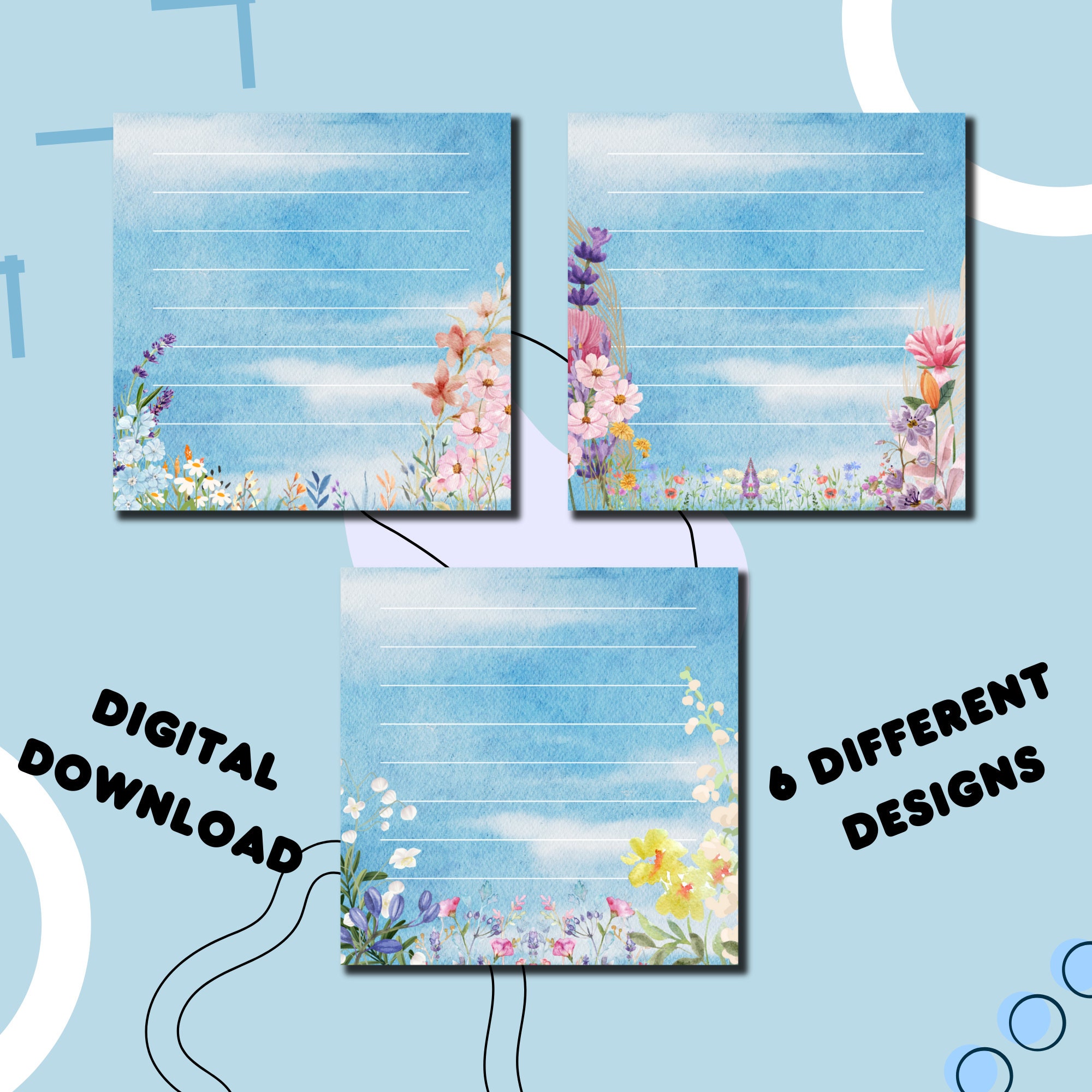 Memo Notes Printable, Note Pad Digital Download, Floral Printable ...