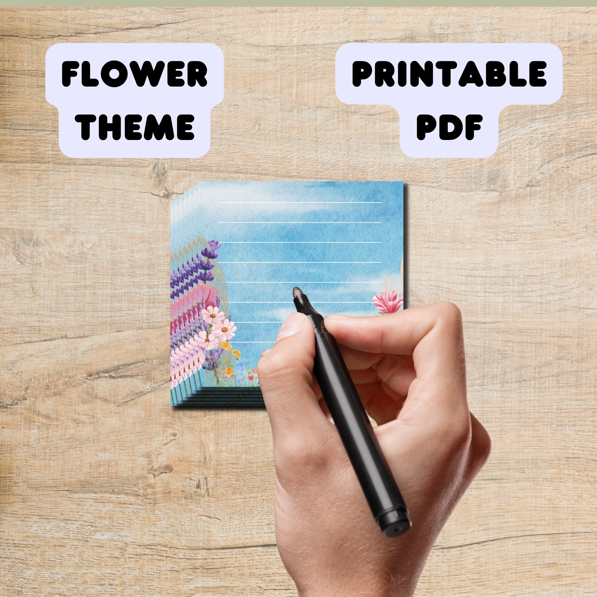 Memo Notes Printable, Note Pad Digital Download, Floral Printable ...