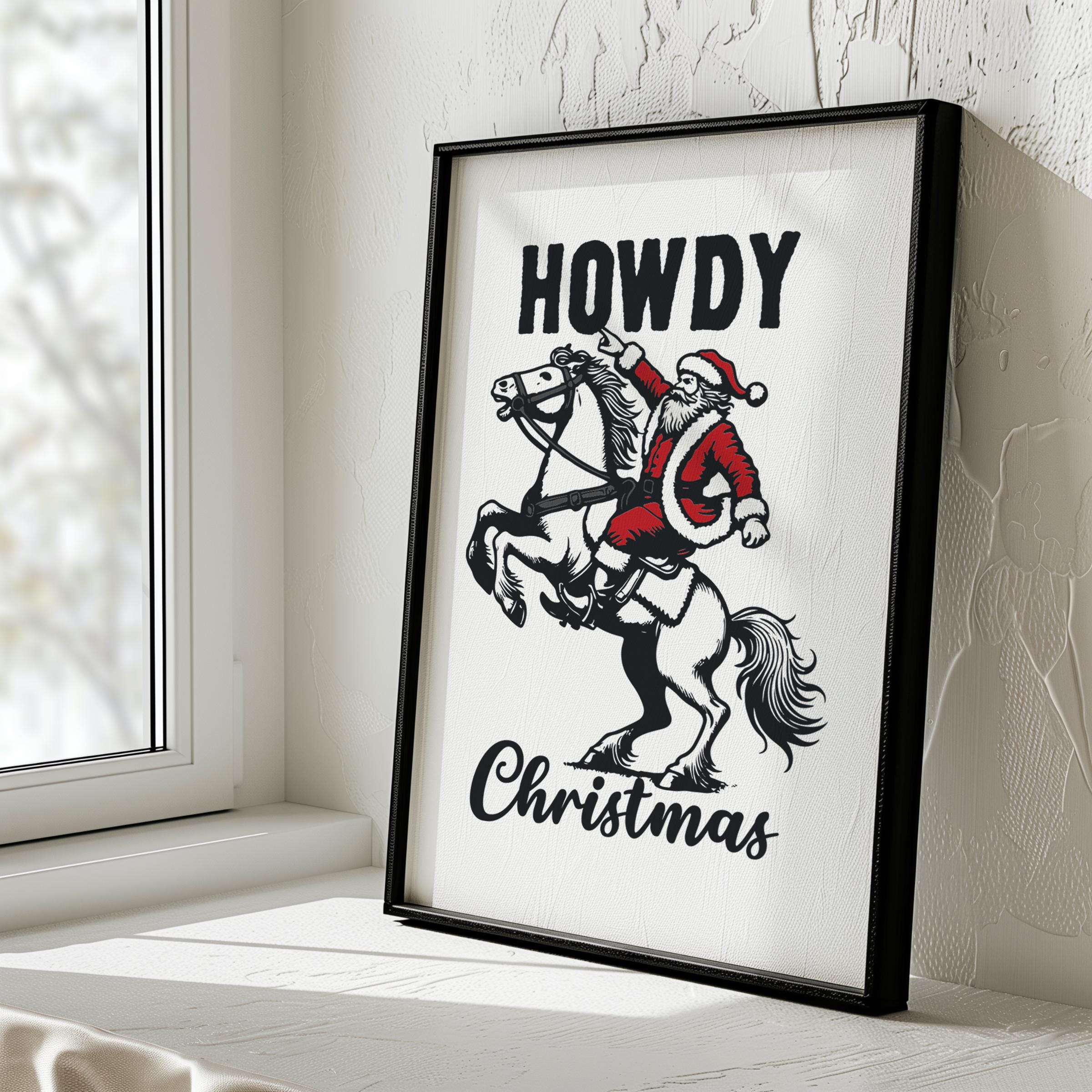 Howdy Christmas Svg,christmas Santa Cowboy Retro Santa Claus ,cowboy ...