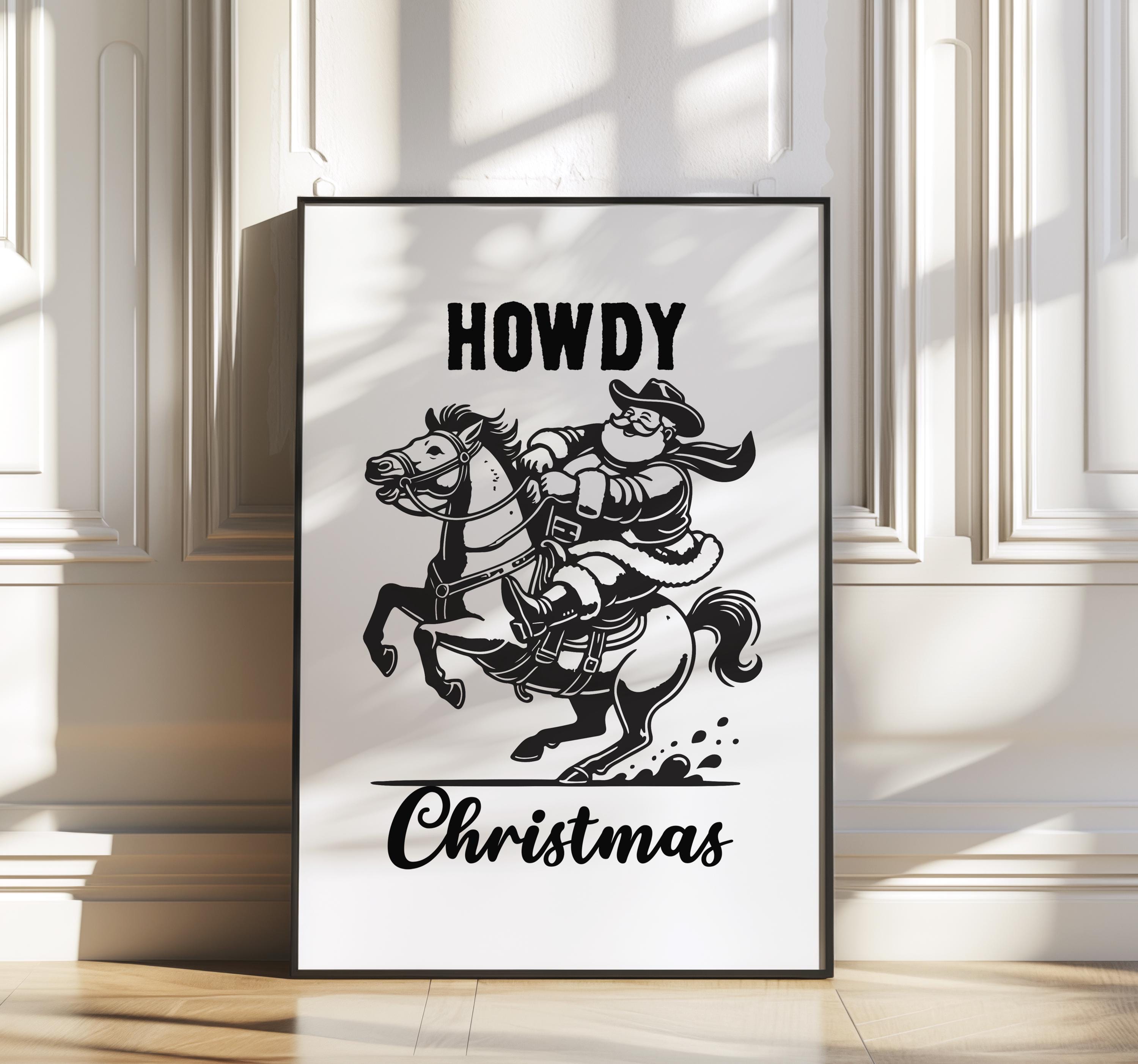Howdy Christmas Svg,christmas Santa Cowboy Retro Santa Claus ,cowboy ...
