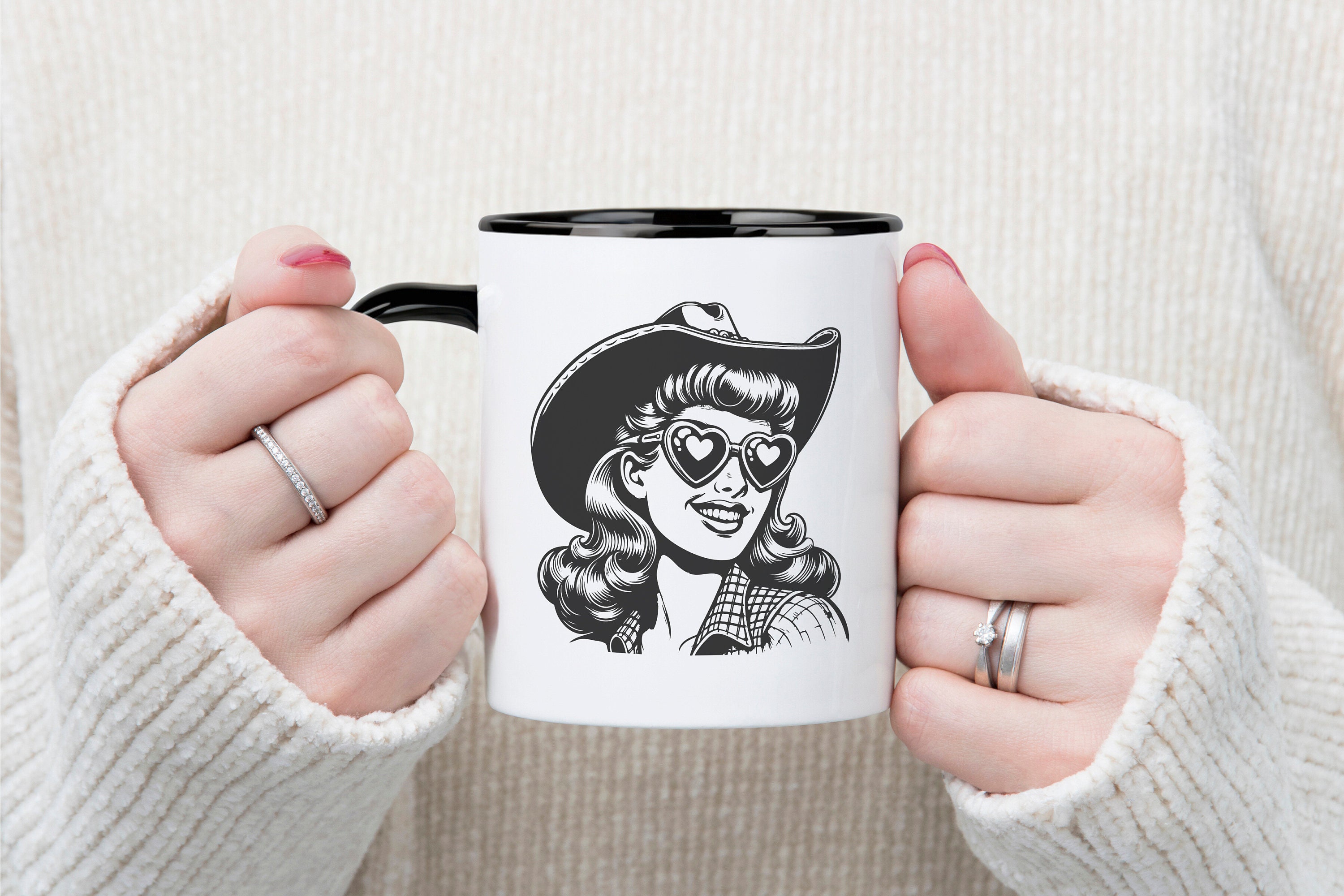 Retro Cowgirl Clipart Bundle,retro Cowgirl Svg Png,vintage Cowgirl ...