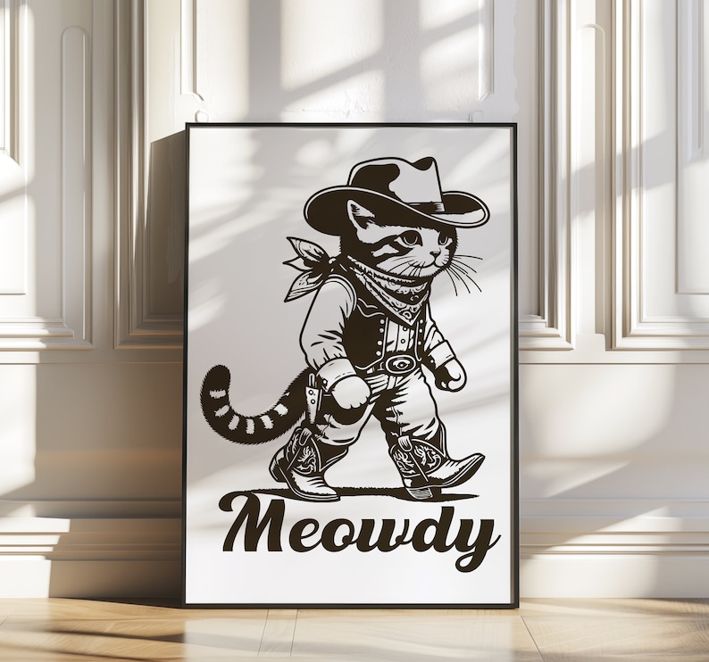 Meowdy SVG Retro Cat Vintage Boho Bohemian Western Cowgirl Wild West ...