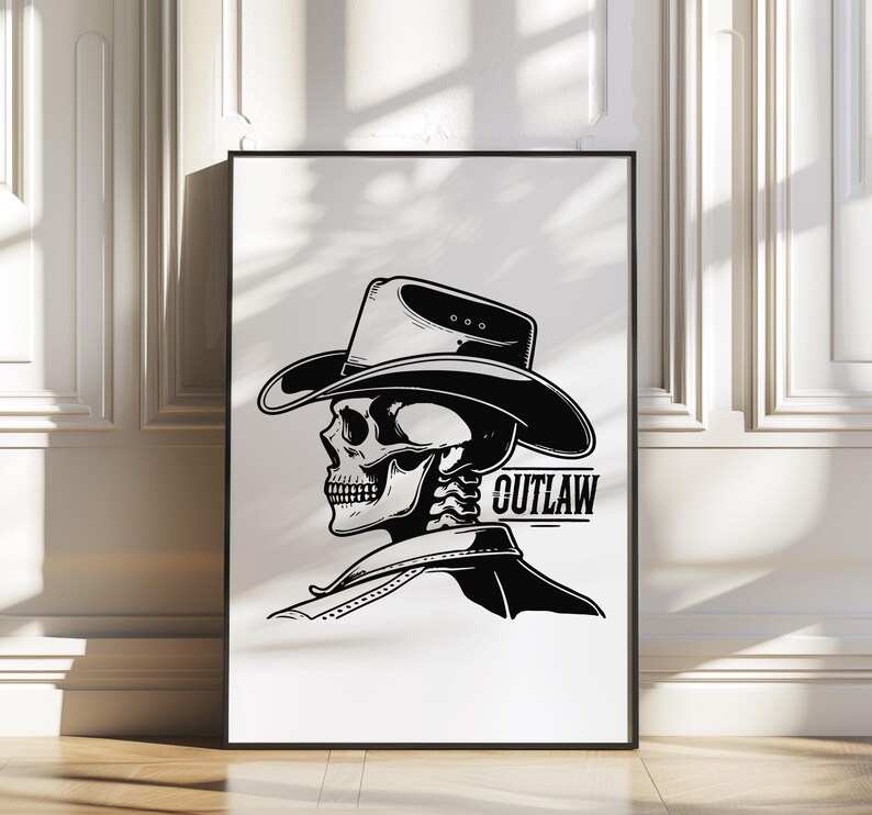 Outlaw Cowboy Skull Svg Country Western American Cowboy Skull Wild West ...