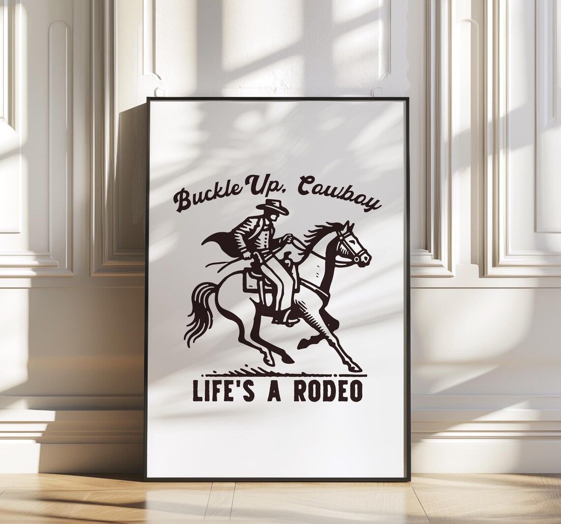 Buckle Up, Cowboy Life's a Rodeo,belt Buckle up Cowboy Life Vintage ...