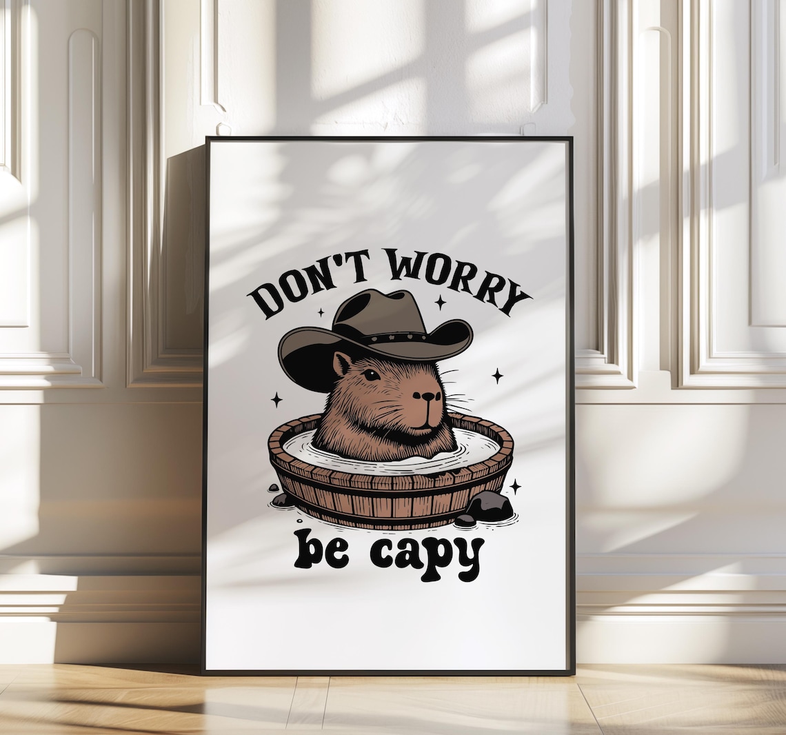 Don't Worry Be Capy SVG, Capybara Cowboy Svg, Western Cowboy Saying ...