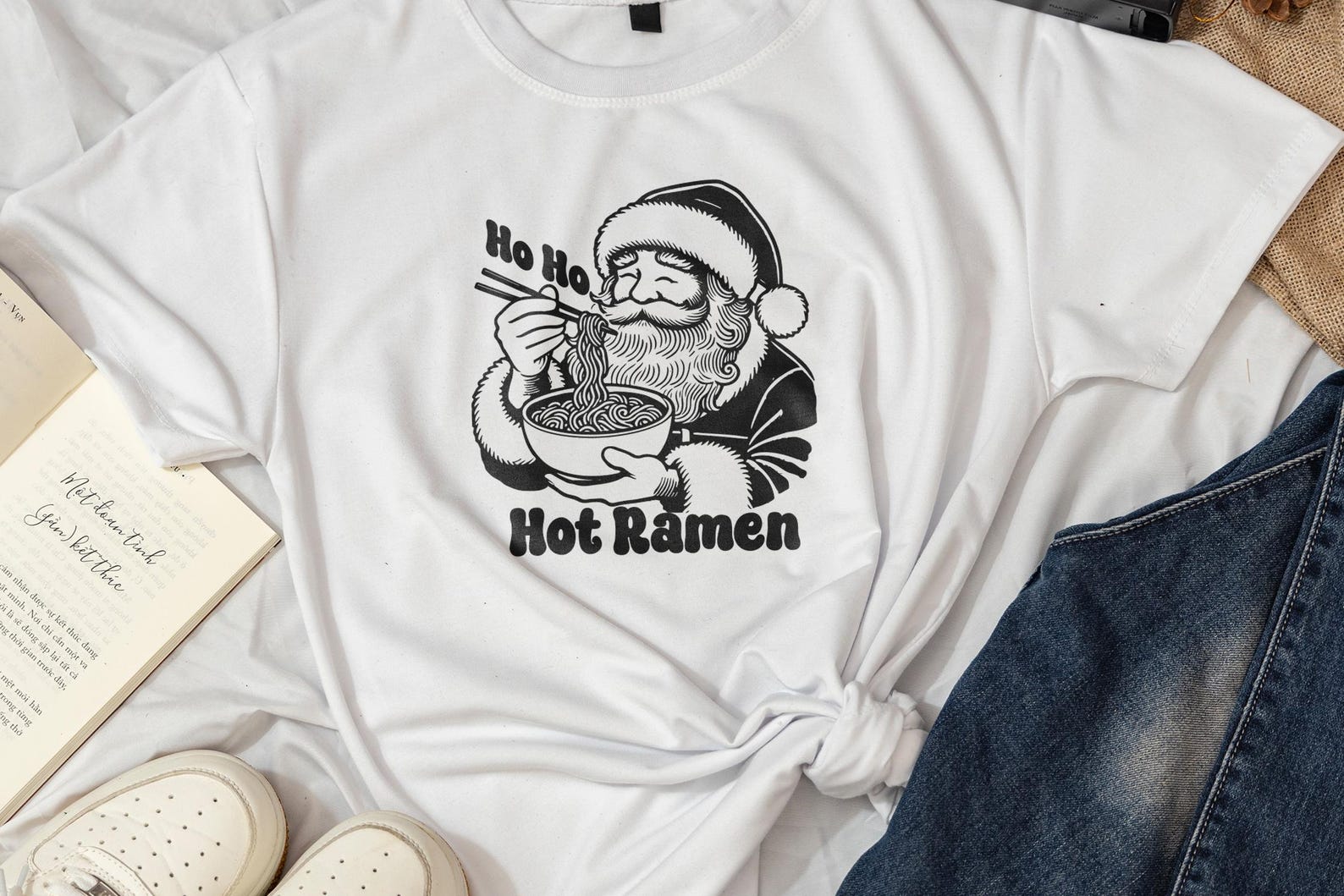 Ho Ho Ho Hot Ramen Christmas Svg, Santa Claus Eating Ramen,japanese ...