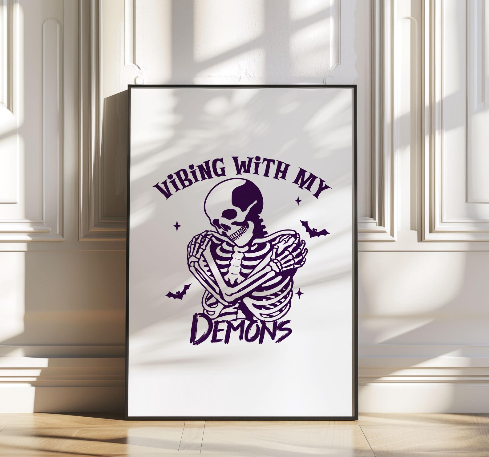 Vibing With My Demons Halloween Svg,dark Humor Svg,skeleton Halloween ...