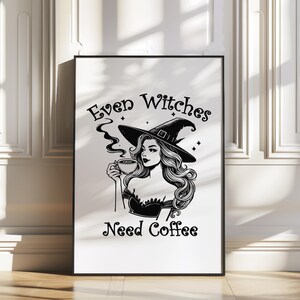 Even Witches Need Coffee Svg,halloween Coffee Svg,halloween Coffee Png, Witch Coffee,spooky ...