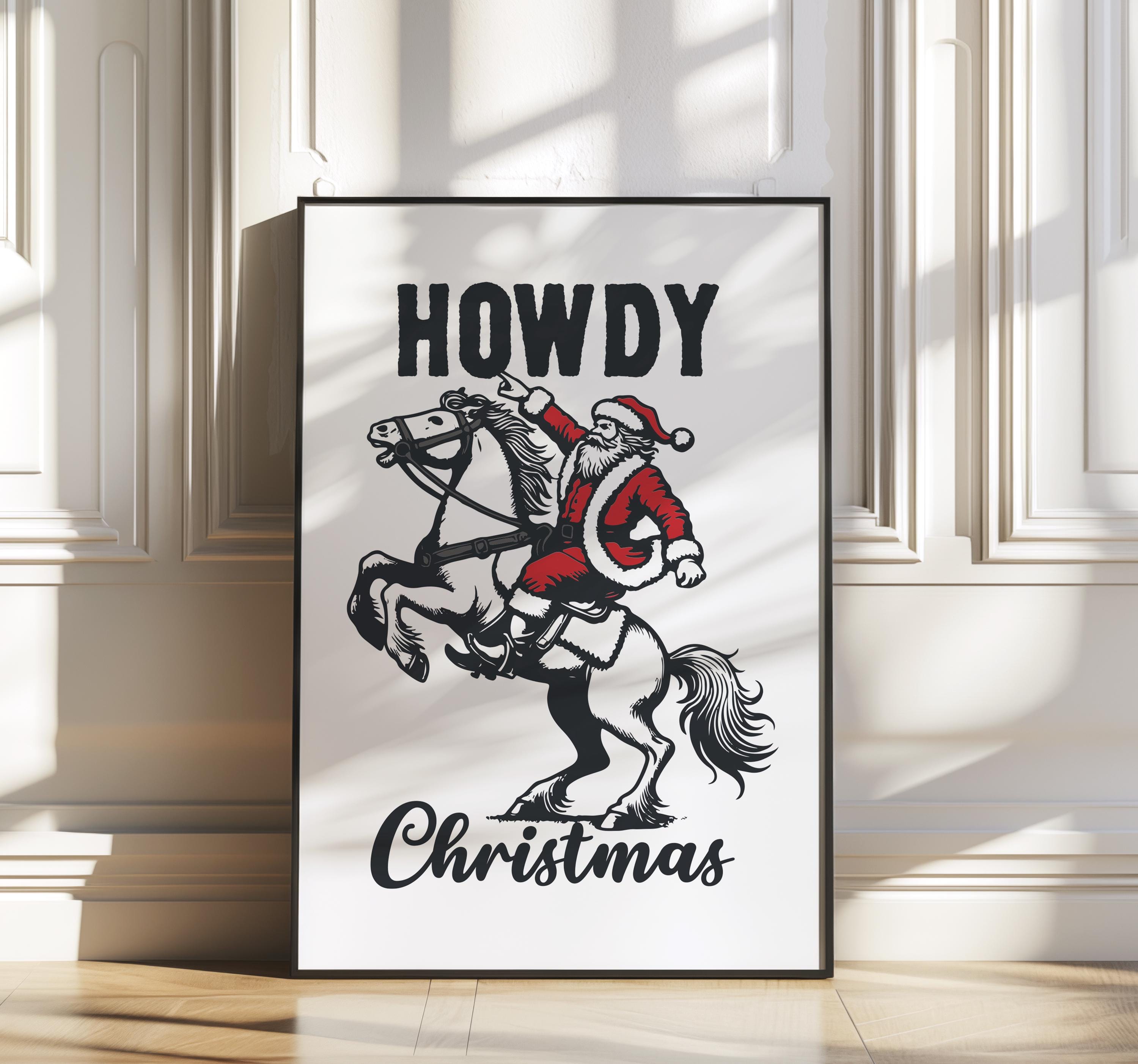 Howdy Christmas Svg,christmas Santa Cowboy Retro Santa Claus ,cowboy ...