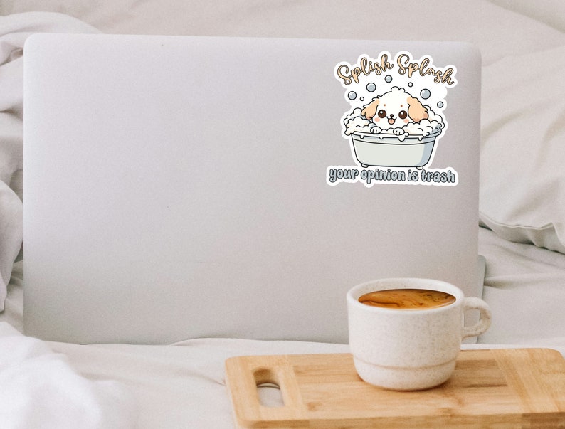 Splish Splash Your Opinion is Trash Svg, Dog in Bathroom Svg, Funny ...