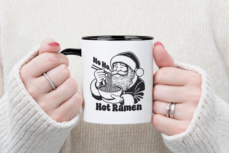 Ho Ho Ho Hot Ramen Christmas Svg, Santa Claus Eating Ramen,japanese ...