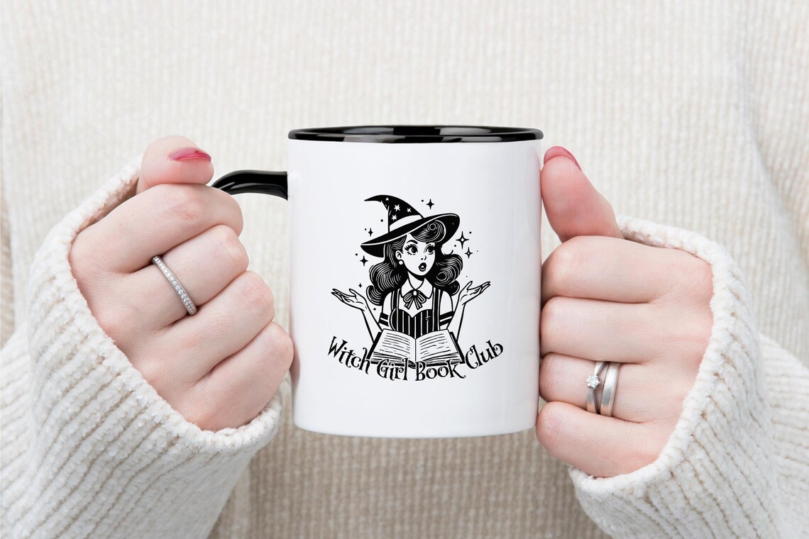 Witch Girl Book Club Halloween Hot Girl Read Salem Witch Book Club Svg ...