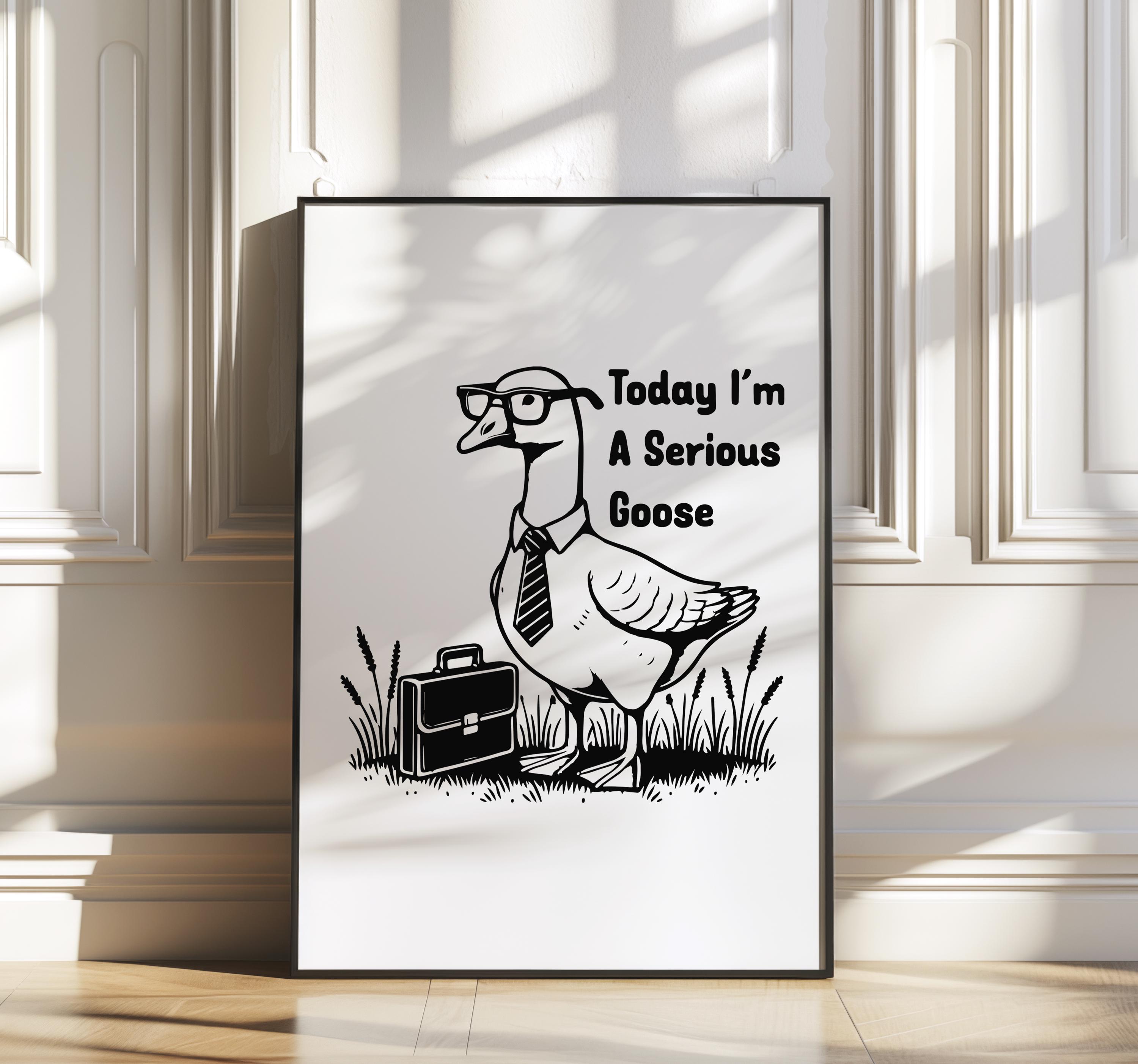 Today I'm a Serious Goose Svg Png, Goose With A Tie Svg,sarcastic Goose ...