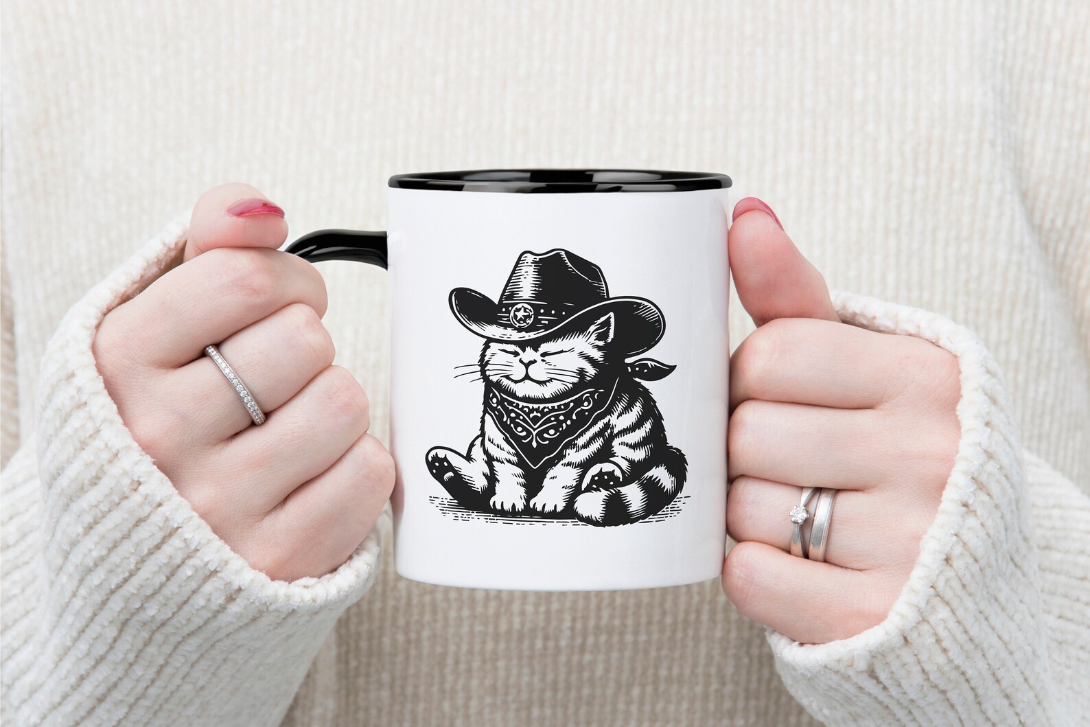 Vintage Cowboy Cat,retro Cowboy Cat Svg,western Silhouette Sleepy Kitty ...