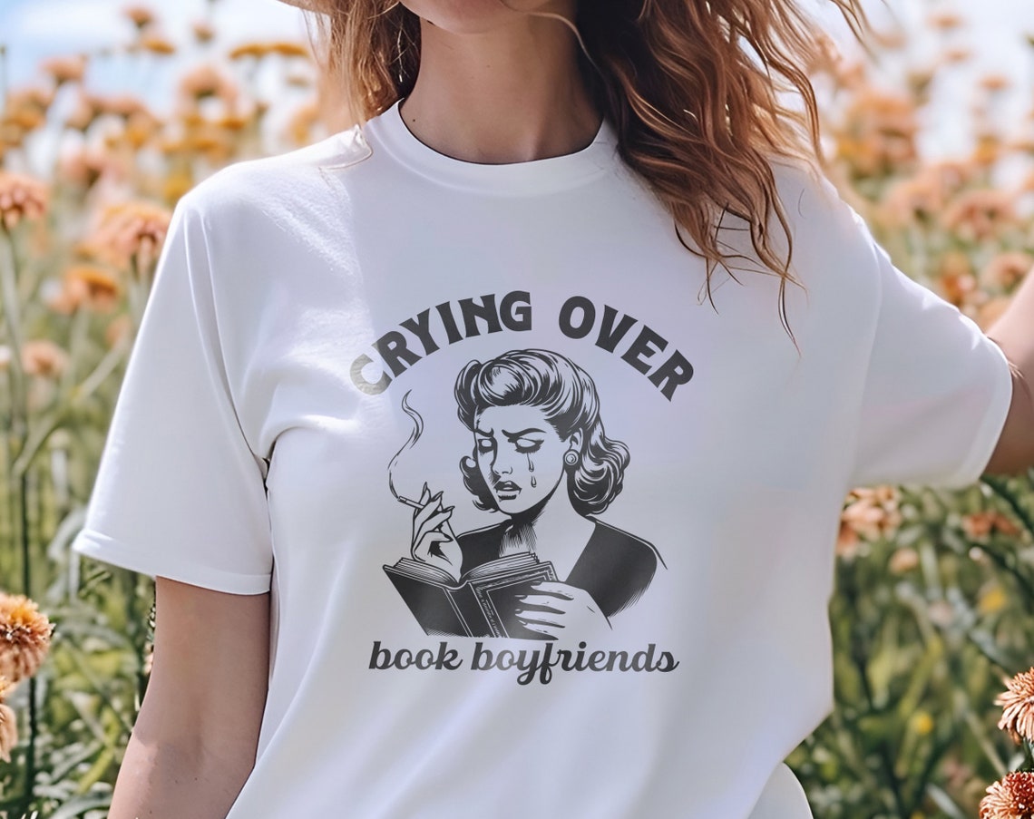 Crying Over Book Boyfriends SVG, Books Sayings for Him, Book Club Svg ...
