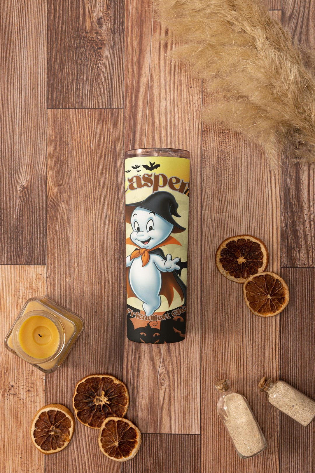 Casper the Friendly Ghost Tumbler, Friendly Smiling Ghost, Spooky Moon ...