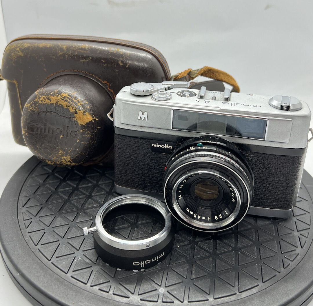 Minolta A5 Rangefinder 35mm Camera Excellent 45mm F2.8 Lens Accs Case ...