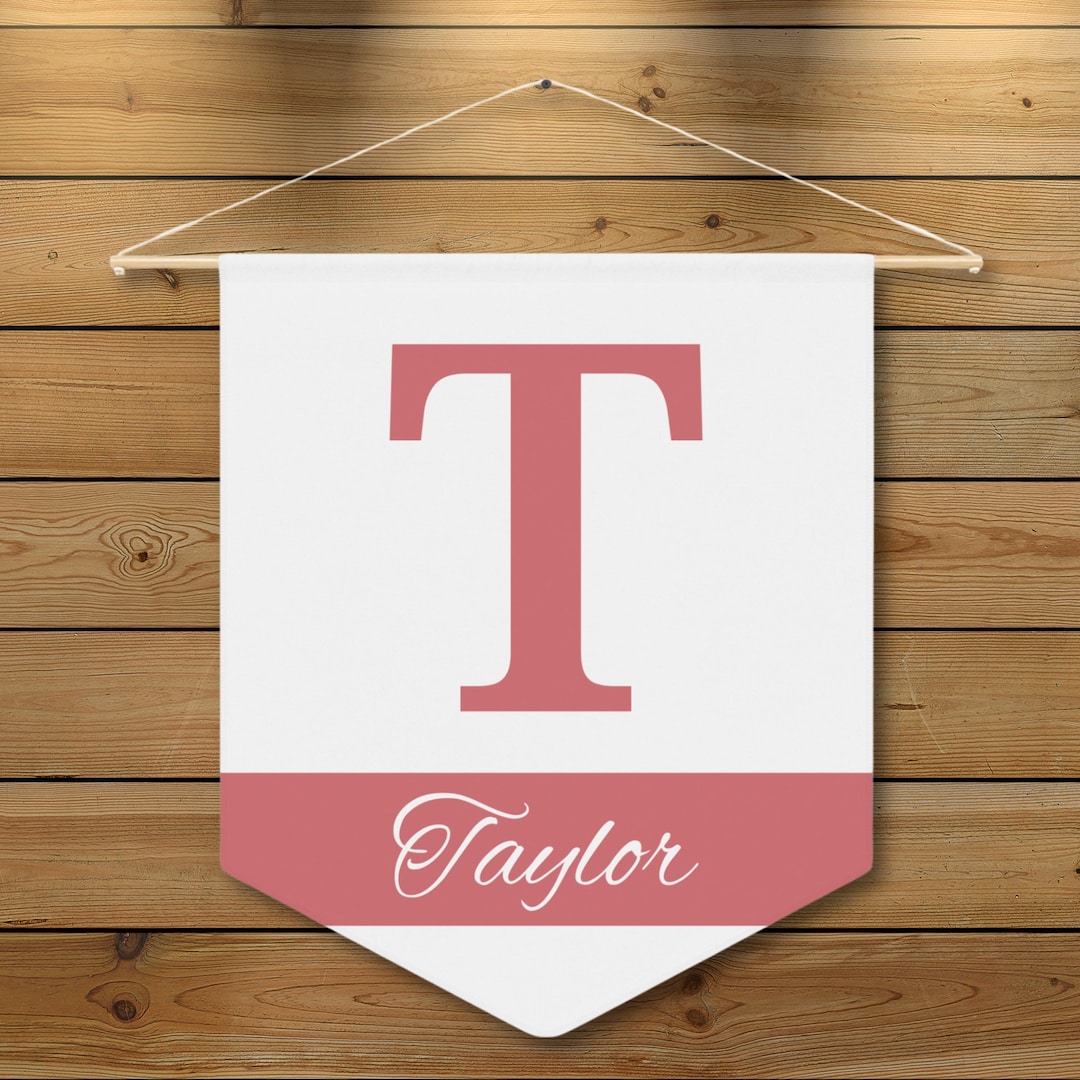 Custom Initial Sign Over Crib Sign Custom Name Pennant Personalized ...