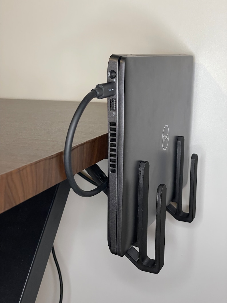 Vertical Dual Laptop Hanger,space Saving Accessory, Desk Mounted ...