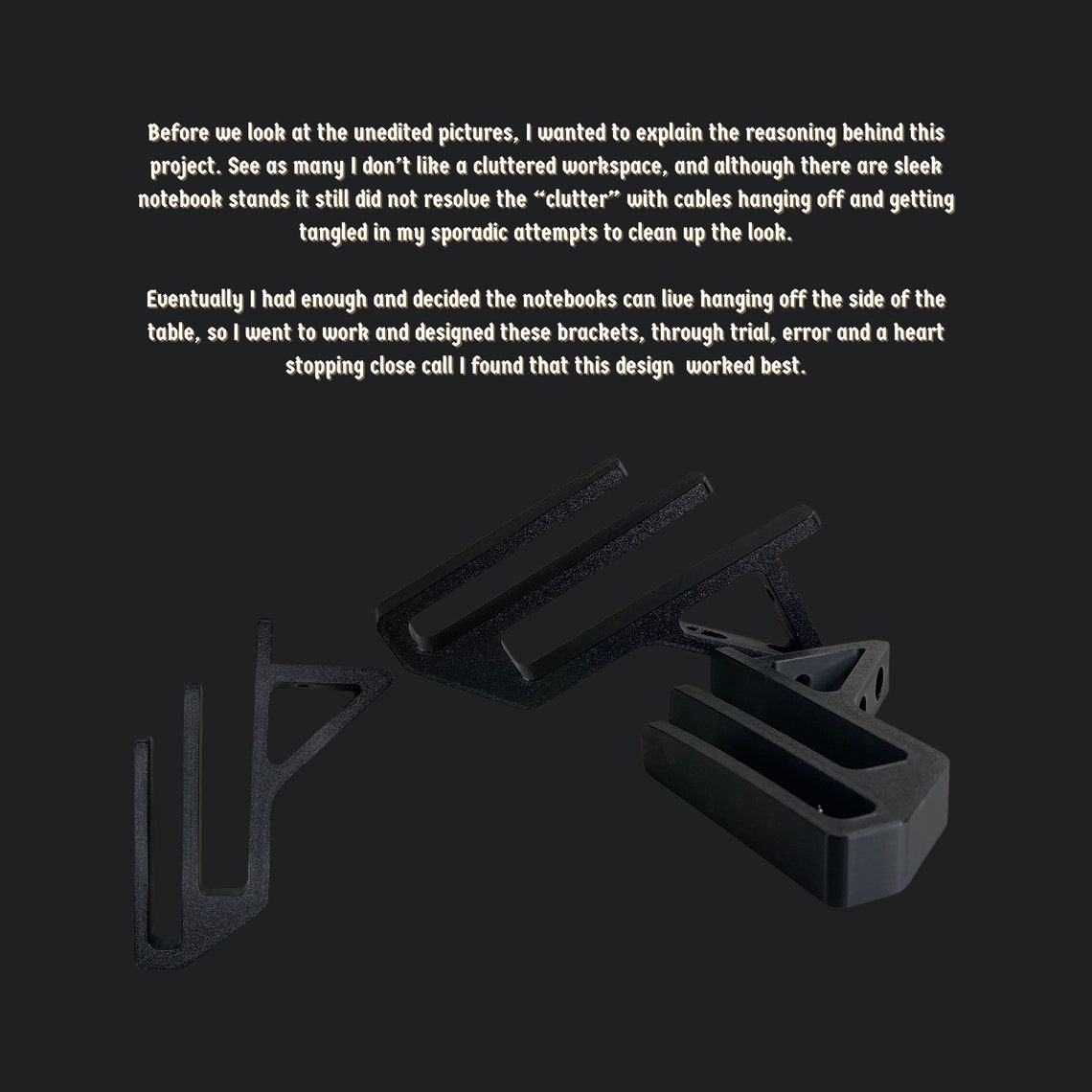 Vertical Dual Laptop Hanger,space Saving Accessory, Desk Mounted ...