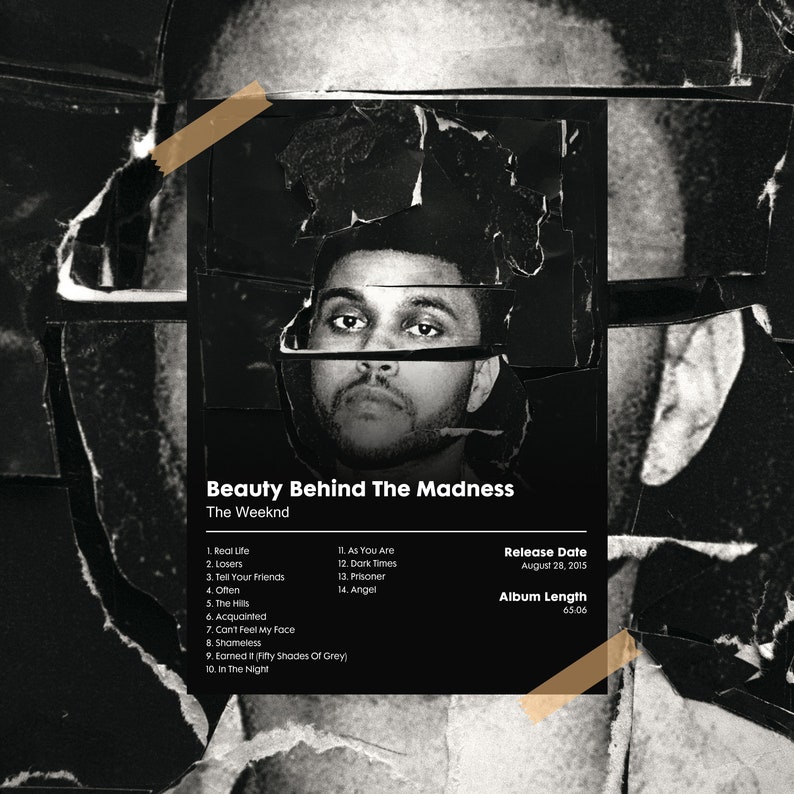 The Weeknd - Beauty Behind the Madness - Album Poster - Etsy UK
