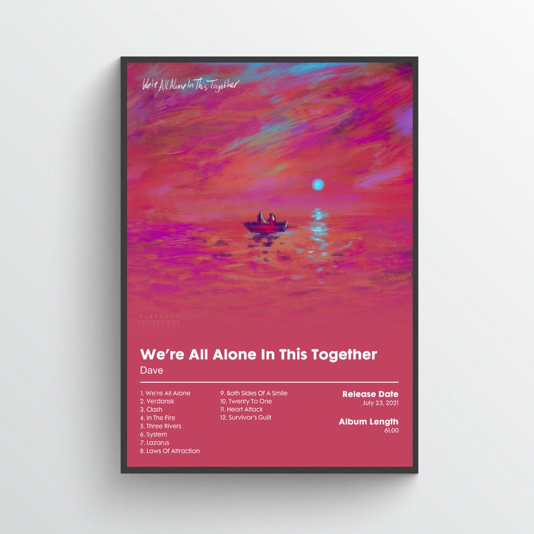 Dave - We're All Alone in This Together - Album Poster - Etsy UK