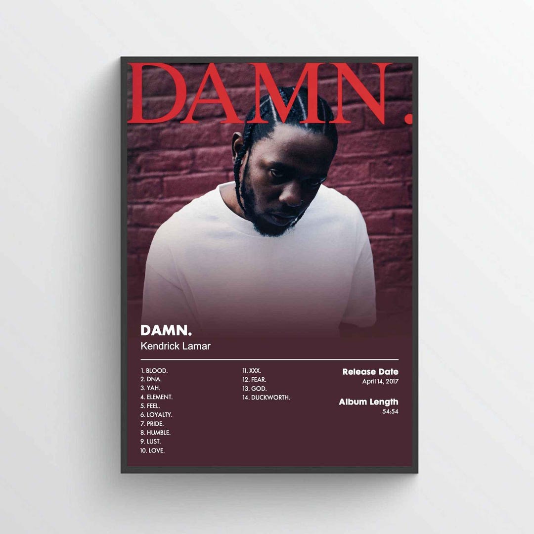 Kendrick Lamar - Damn - Album Poster - Etsy UK