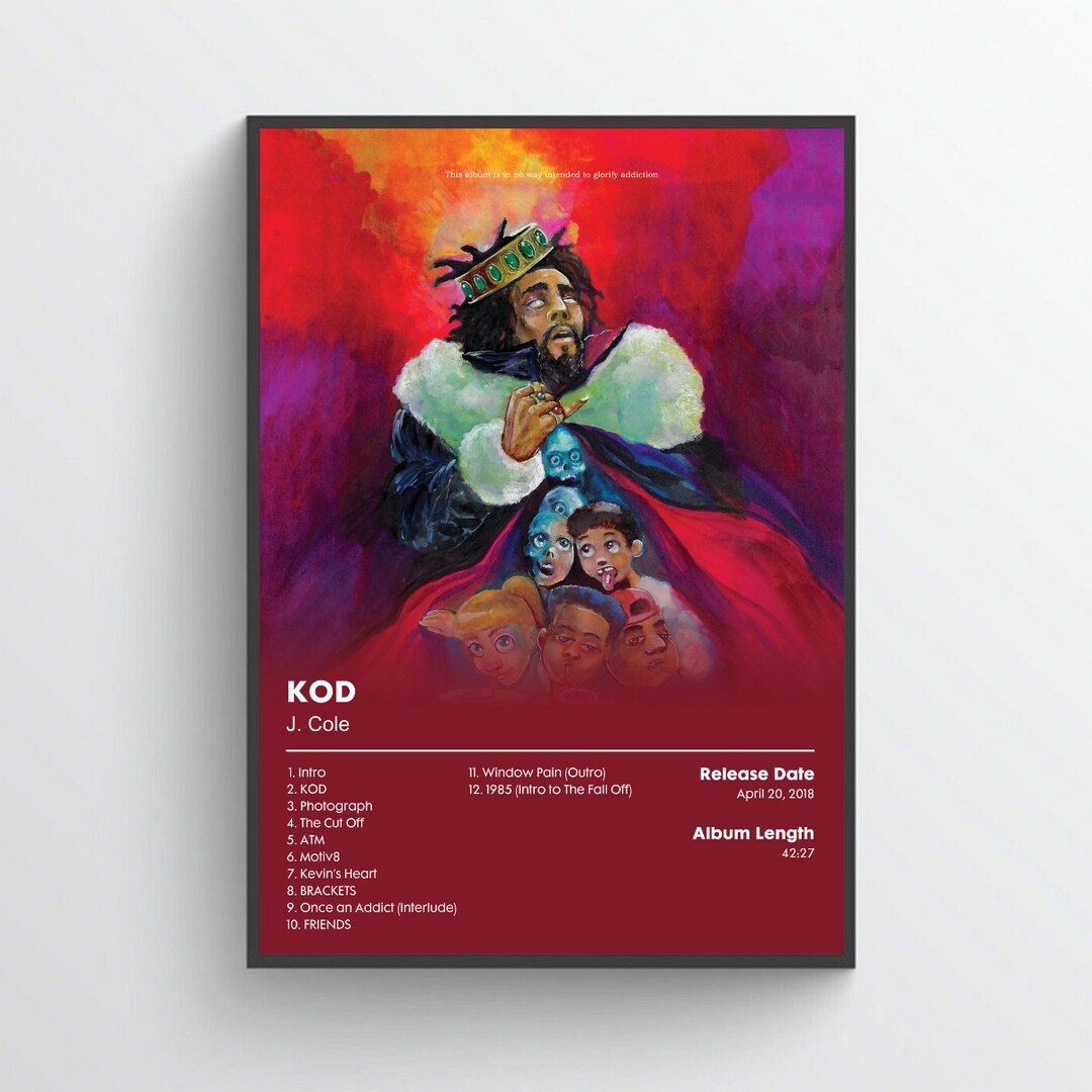 J. Cole - KOD - Album Poster - Etsy UK