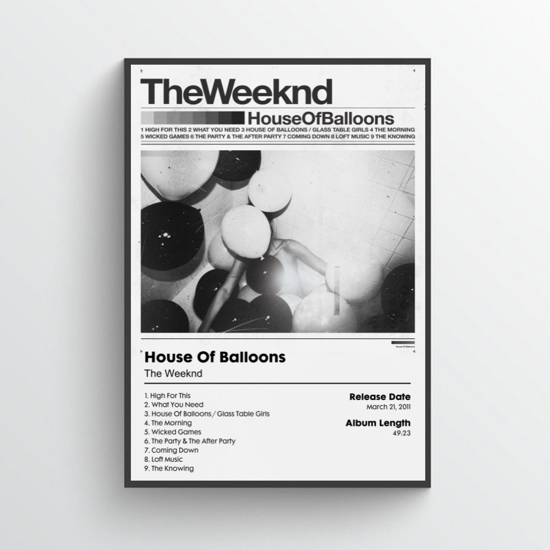 The Weeknd - House of Balloons - Album Poster - Etsy UK