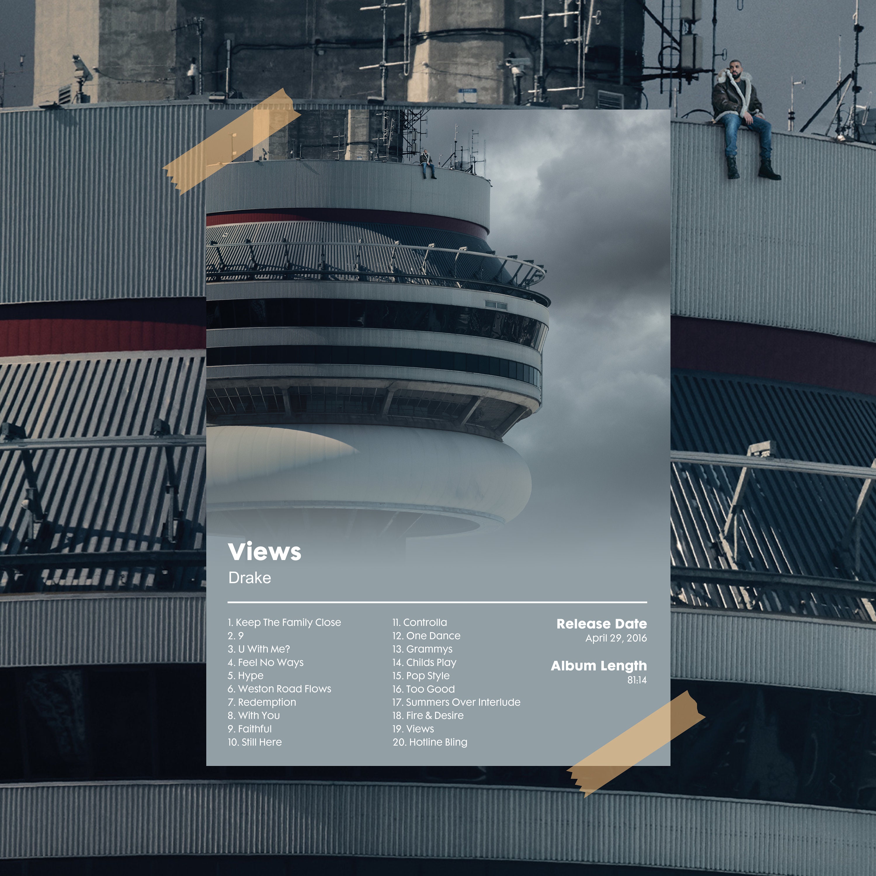 Drake Views Album Poster - Etsy UK