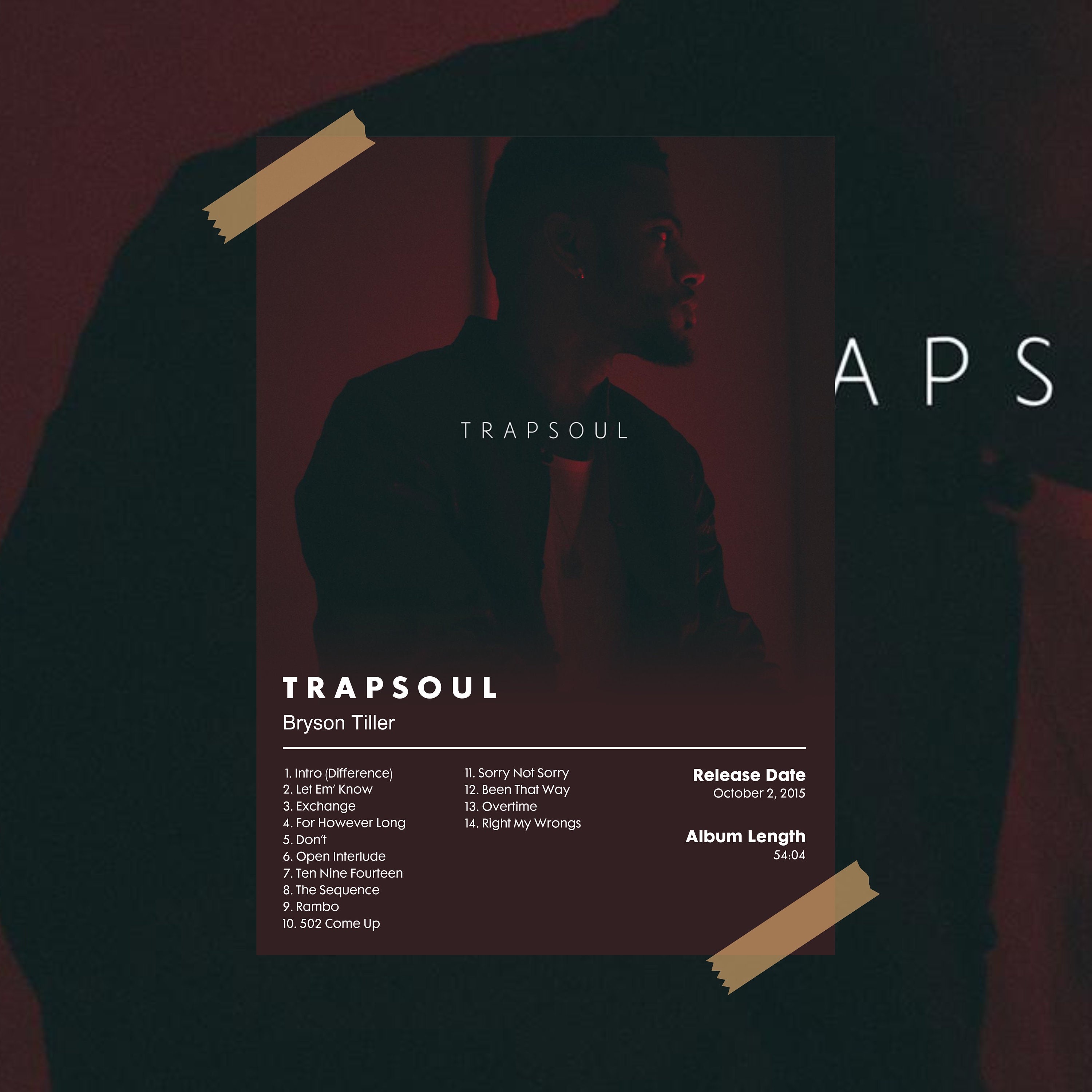 Bryson Tiller - Trapsoul - Album Poster - Etsy UK