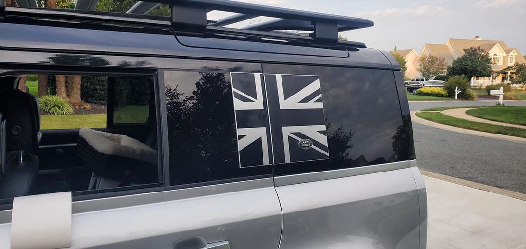 Defender 110 / 130 Rear Window Union Jack Overlay Decal 2020 2021 2022 ...