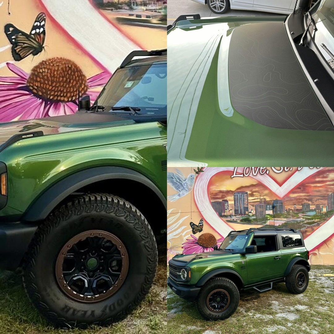 2021+ Bronco Topographic Map Hood Overlay - Clear Stealth - Etsy