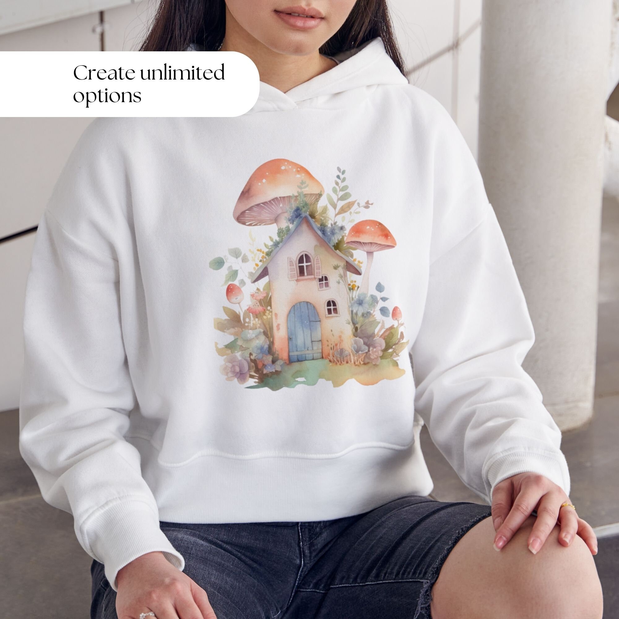 Adorable jardín de hadas acuarela Clip Art jardín encantado, imágenes ...