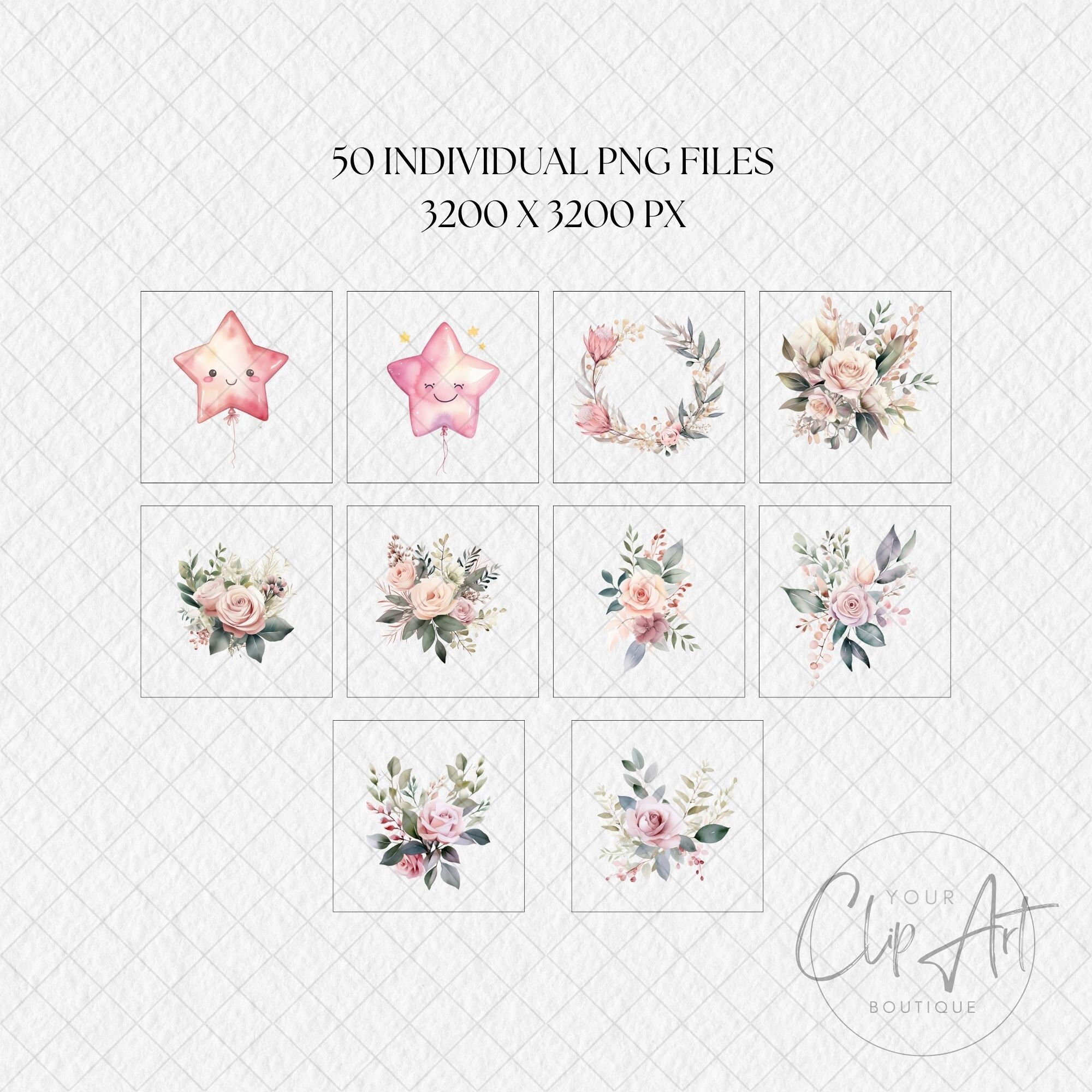 Cute Pink Elephant Watercolor Clipart, Baby Shower Graphics PNG, Baby ...