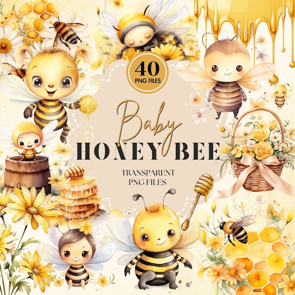 Baby Bee Clipart Printables - Etsy