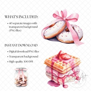 Watercolor Dessert Clipart Set Sweet Treats & Desserts Graphics Donut ...